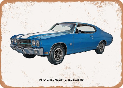 Classic Car Art - 1970 Chevy Chevelle SS Oil Painting - Rusty Look ...