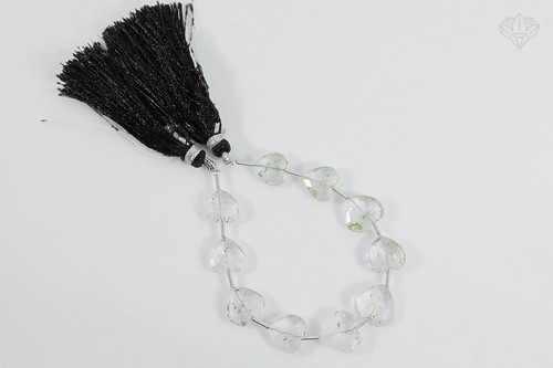 Natural Chlorite Heart Shape Transparent 51 Cts Gemstone Beads Line ...