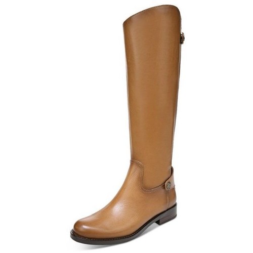 Sam Edelman Mikala Whiskey Block Heel Rounded Toe Zipper Leather Knee ...