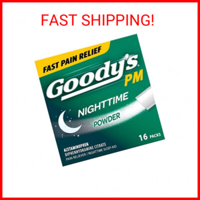 Goody's PM Nighttime Powder, Acetaminophen 500mg, Dissolve Packs For ...