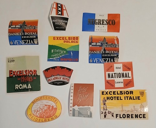 11 HOTEL ADVERTISING sticker Luggage Suit Case Label Decal Lot EUROPE ...