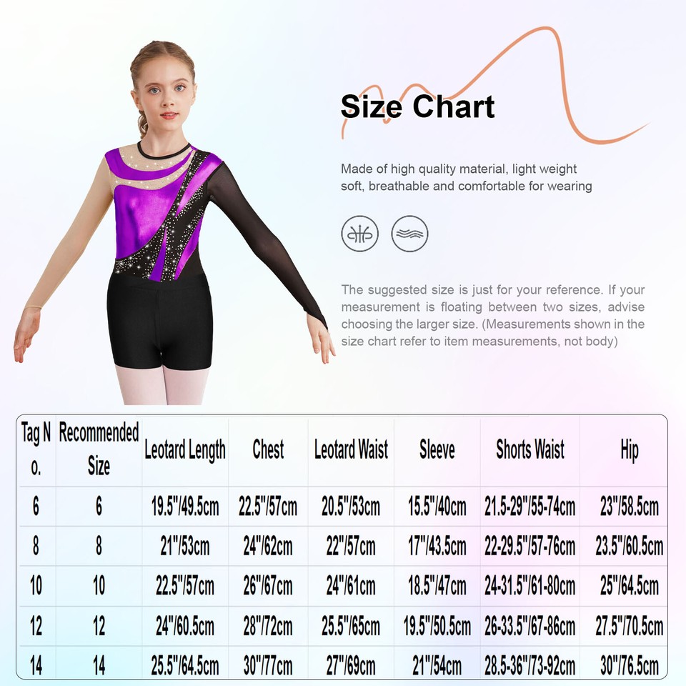 Girls Bodysuit Bodycon Dancewear Training Leotard With Shorts Mesh ...