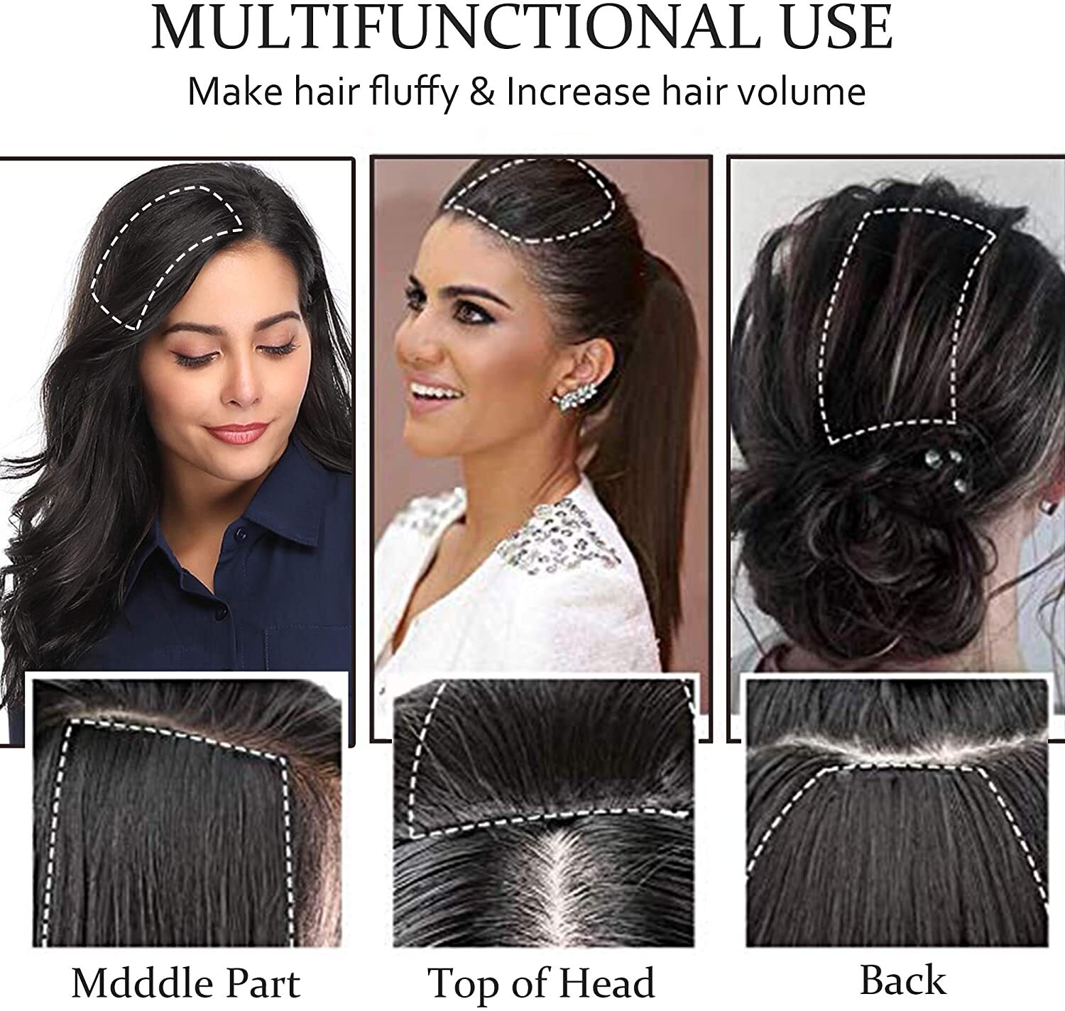 100% Real Human Hair Invisible Side-swept Bangs Clip In Topper ...