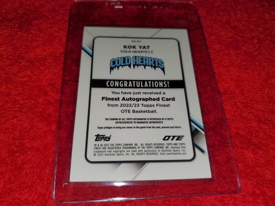 2023 TOPPS FINEST OVERTIME CARD OF KOK YAT AUTO BLUE 089/150 | eBay