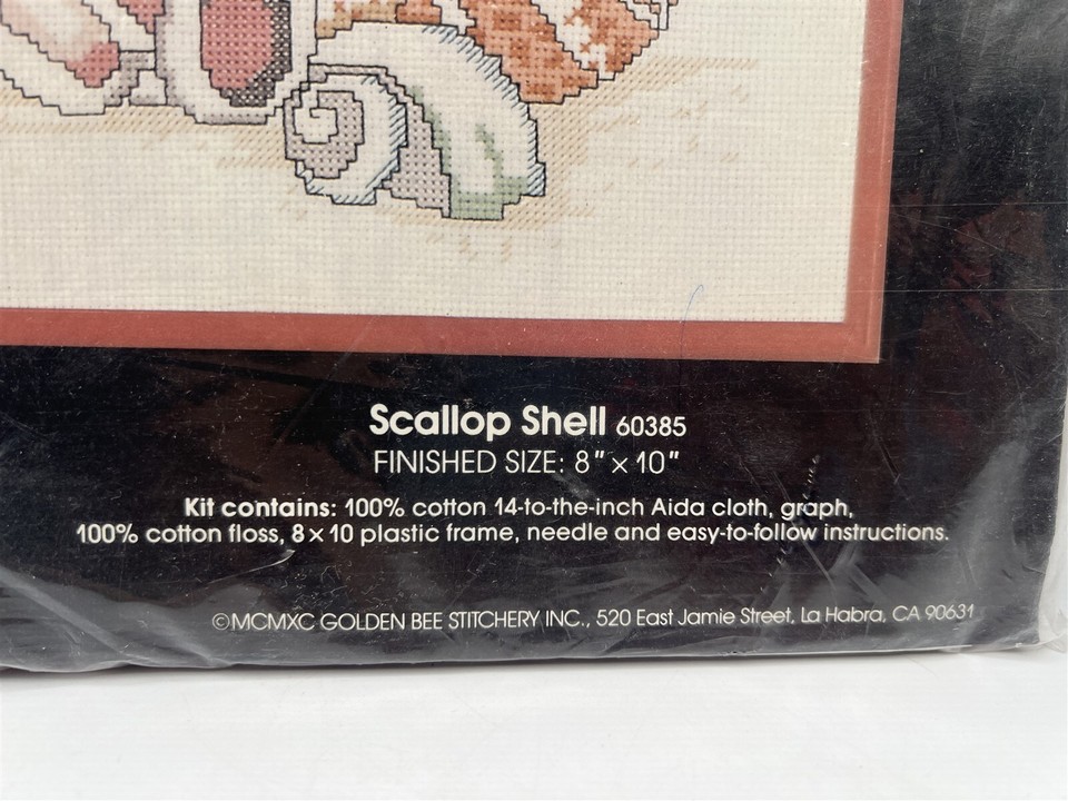 NEW GOLDEN BEE 60385 SCALLOP SHELL CROSS STITCH KIT WITH FRAME | eBay