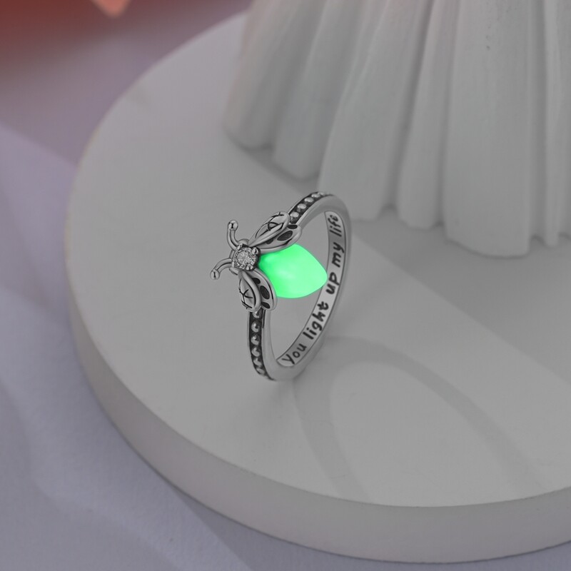 MULA Original Luminous Firefly Finger Ring CZ Women Jewelry 925 Silver ...