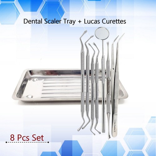 Lucas Surgical Curette Double Ended Dental Instruments w/ Scaler Tray 8 ...