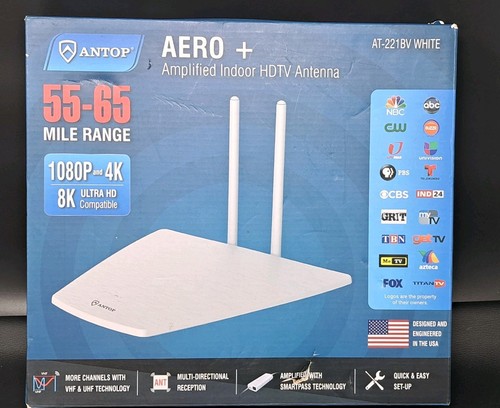 ANTOP AT221-BV Aero + Amplified Indoor HDTV Antenna 1080P 4k 8K ...