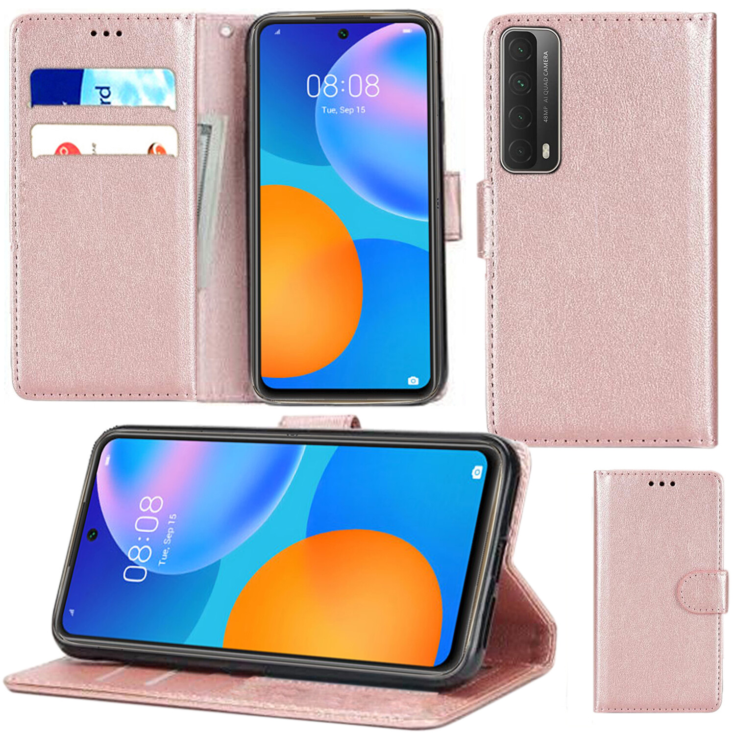 For Huawei P Smart 2021-20-19-18 Case Leather Wallet Flip Folio Stand ...