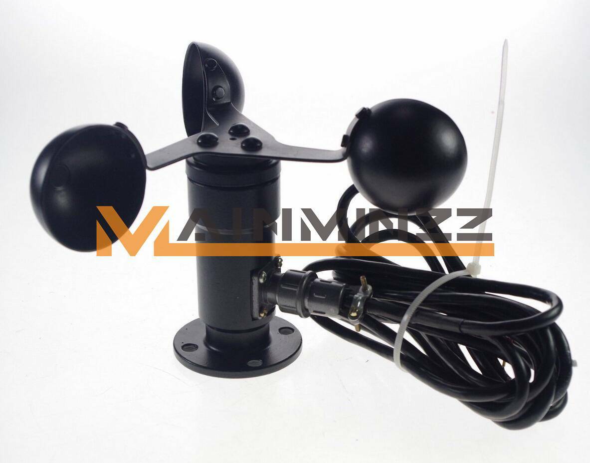 Wind Speed Sensor Anemometer Three Cups Aluminium Current