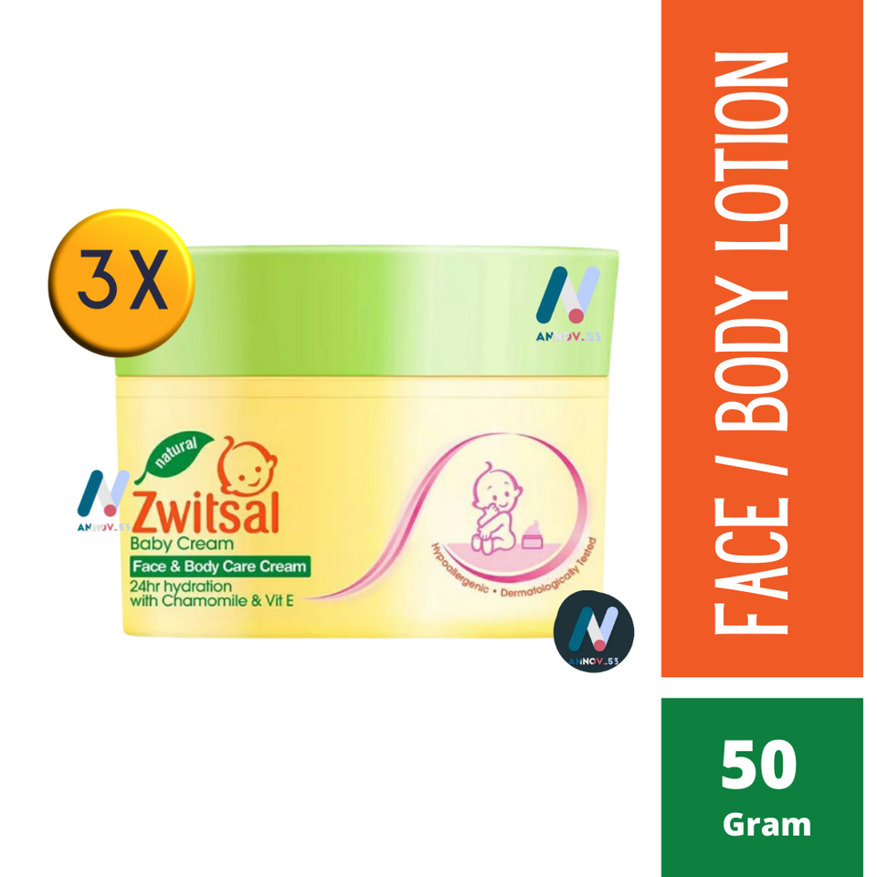3X ZWITSAL BABY Face Body Lotion Care Cream Chamomile Zinc Vit E ...