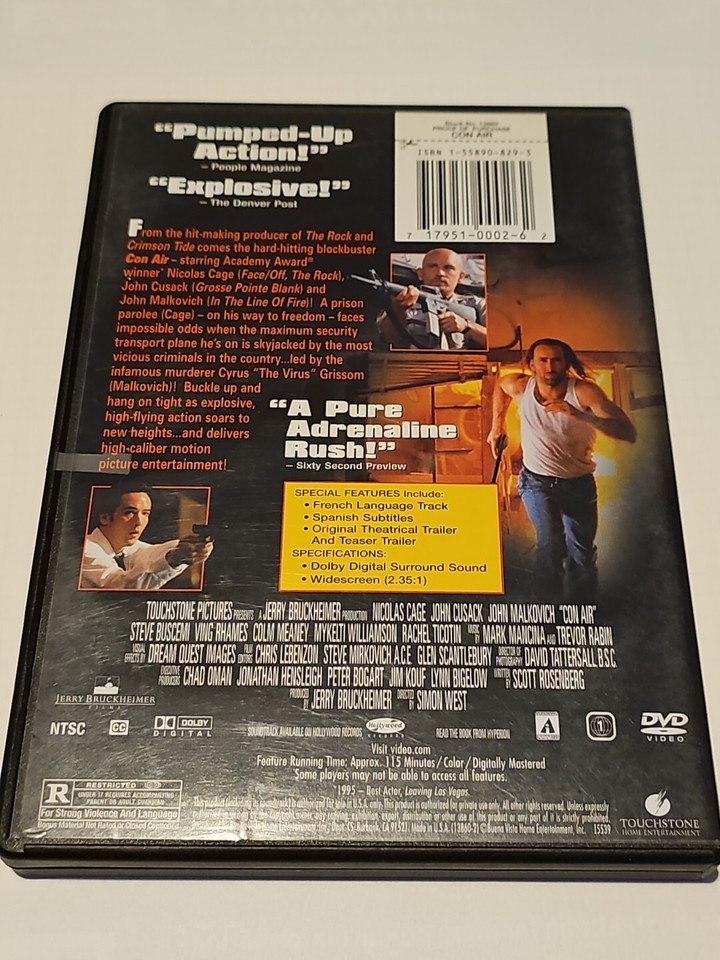 Con Air (DVD, 1997) 717951000262 | eBay