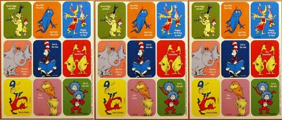Dr Seuss Stickers! 3 NEW sheets! BOOKS Green Eggs Sneetches Fox in ...