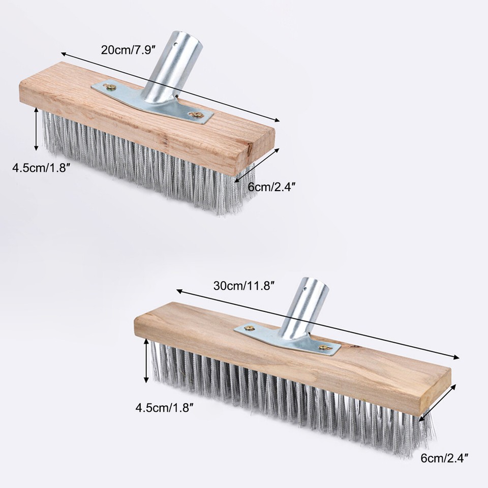 Wire Broom Head Metal Bristle Brush Patio Outdoor Cleaner Moss Algae ...