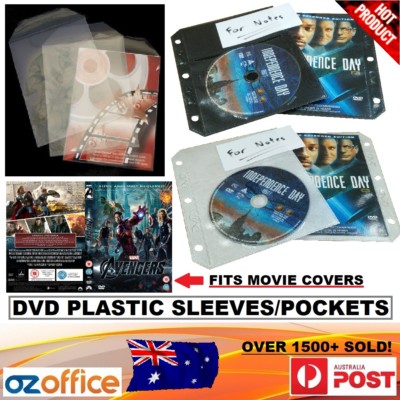 PREMIUM 100 x DVD Plastic Sleeves Fits Movie Cover w/ Flap or Binder ...
