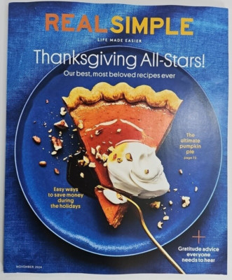 REAL SIMPLE MAGAZINE 2024 Nov ~Best Recipes Ever ~Save Money During the ...