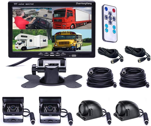 Vehicle Backup Cameras Monitor System 12V/24V,4 X HD 1080P Front Side ...