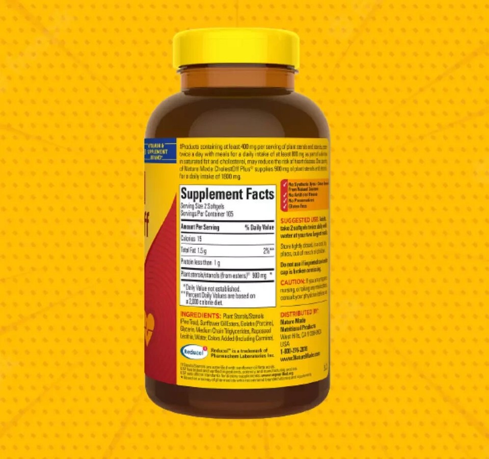 Nature Made CholestOff Plus 900 mg 210 Softgels Lower Cholesterol exp ...
