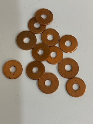 Lot Of 12 New Solid Copper Washers 5/32'' ID x 1/2'' OD x 1/16'' Thick ...