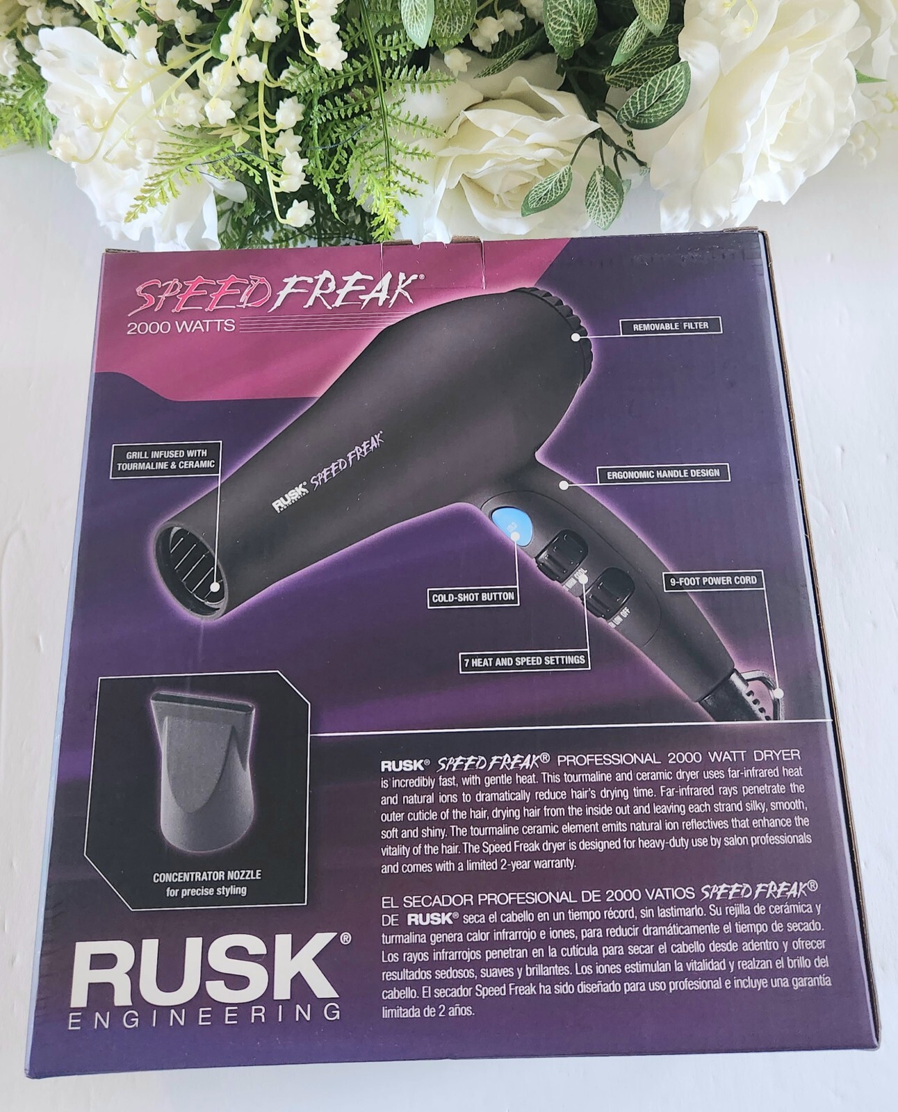RUSK IREHF6688 Speed Freak 2000 Watts Professional Hair Dryer - Black ...