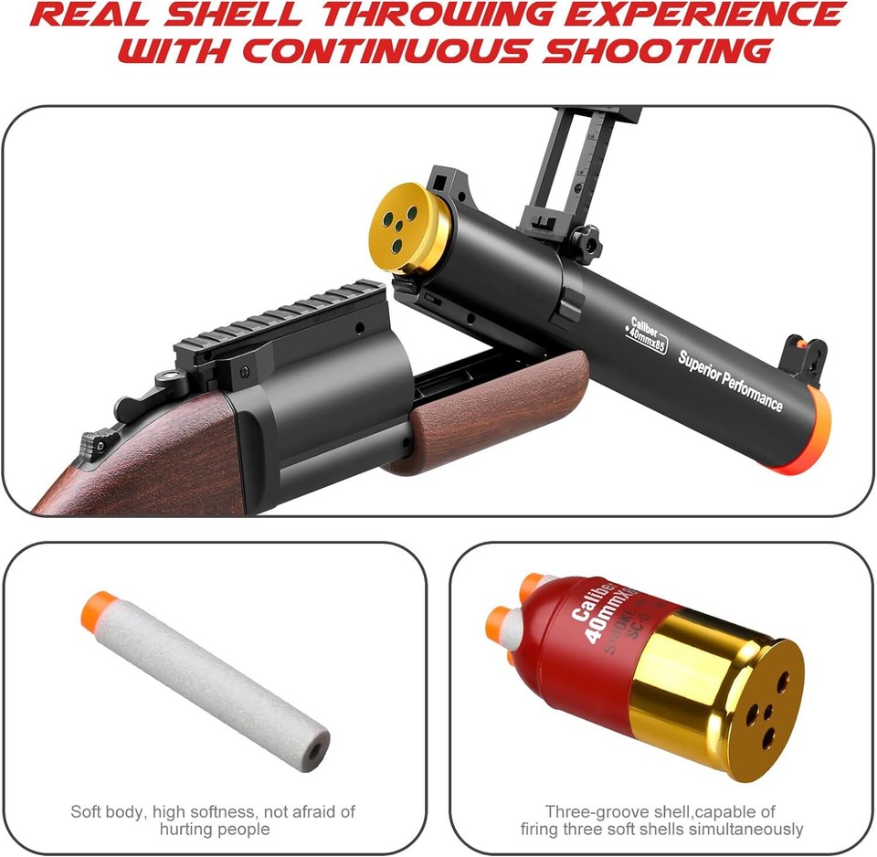 Kids Shooting Gun Toy Shell Ejecting Shotgun Soft Dart Foam Bullet ...