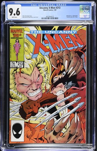 Uncanny X-Men #213 (1987) Classic Wolverine vs. Sabretooth CGC 9.6 ...