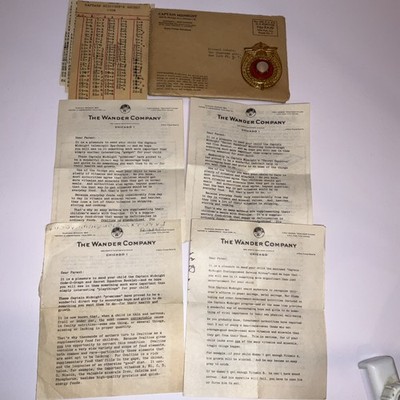 Captain Midnight Decoder Badge w/ Code Card Letters & Envelope Ovaltine ...