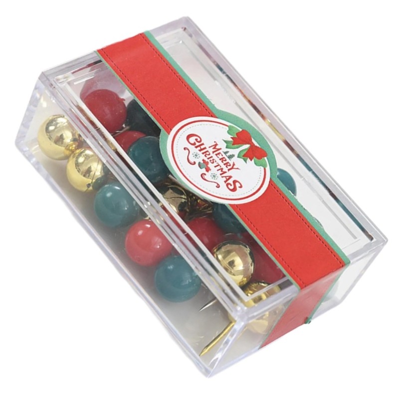Christmas Themed Push Pins Metal Binder Clip Paper Clamp Cork Notice ...