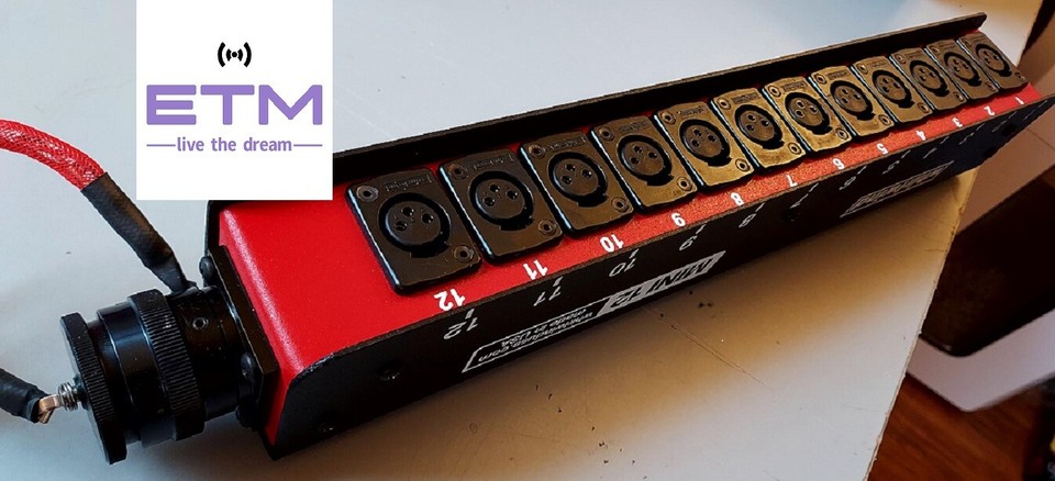Whirlwind B12MNRW1CM Multi Pin Slim Mini 12 Channel Snake Box 12XLRF to ...