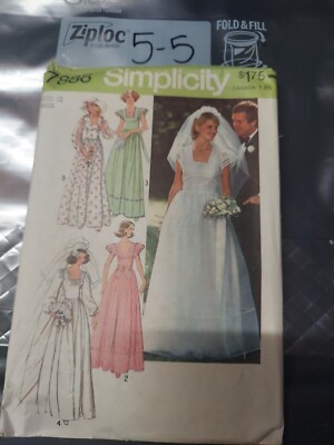 7886 Vintage Simplicity SEWING Pattern Misses Bridal Bridesmaids Dress ...
