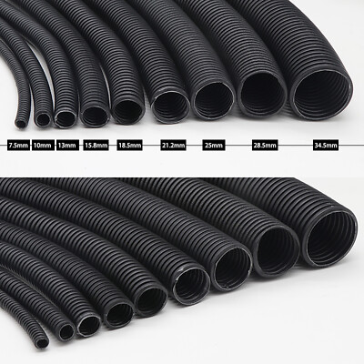 Black Conduit Split & Non Split Flexible Tube Cable Tidy Trunking ...