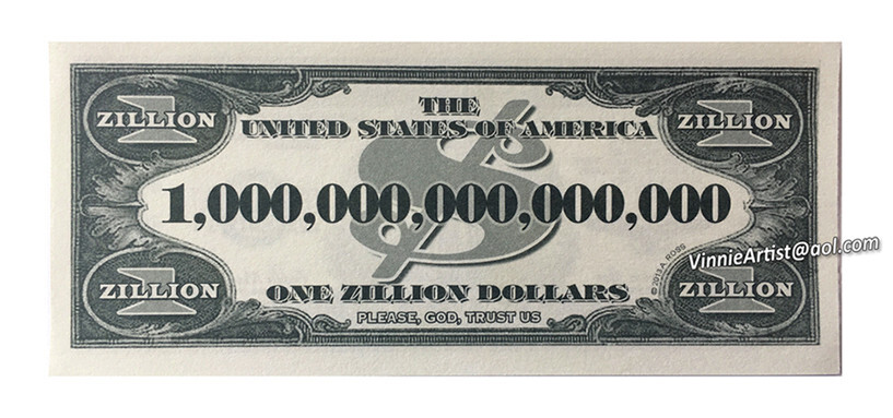 ZILLION DOLLAR BILL FUNNY PLAY MONEY NOVELTY CASH Vision Board | eBay