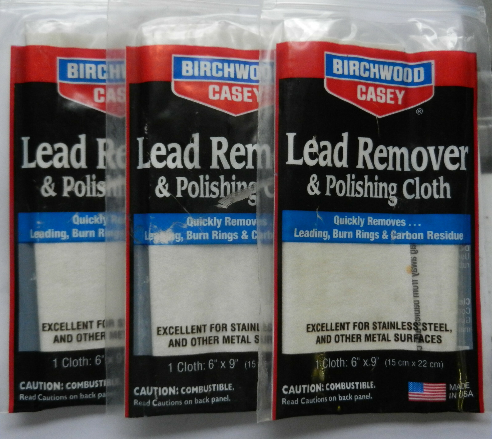 Birchwood Casey Lead Remover and Polishing Cloth; 6" x 9"; 3 Cloths ...