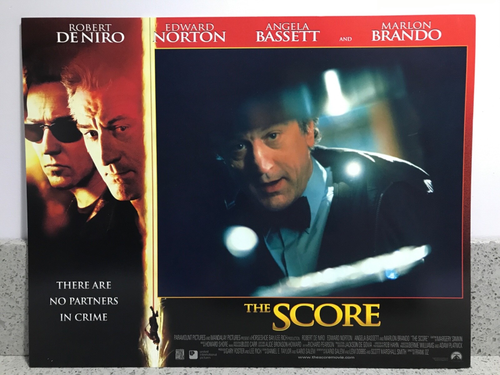 THE SCORE Original 2001 CINEMA MOVIE LOBBY CARD SET Robert De Niro ...