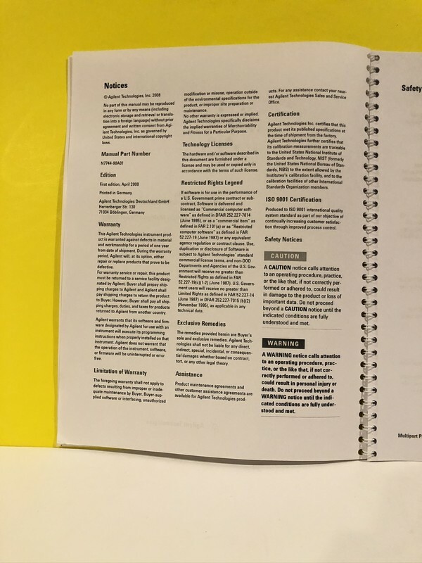 Agilent N7744A, N7745A 4/8-Ch. Optical Multiport Power Meter Getting ...