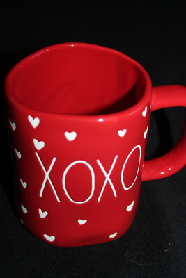 RAE DUNN Valentine's Day XOXO x o x o RED HEART Coffee Cup MUG | eBay