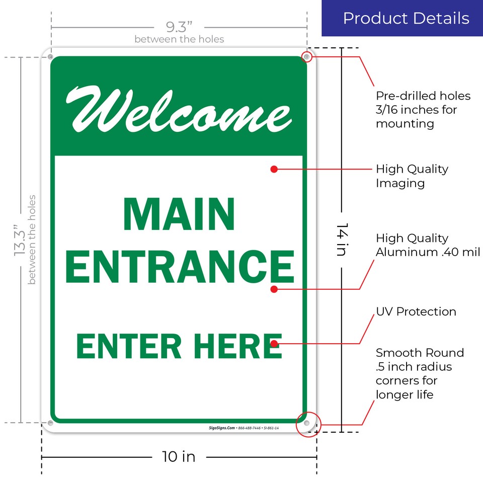 Main Entrance - Enter Here Sign, | eBay