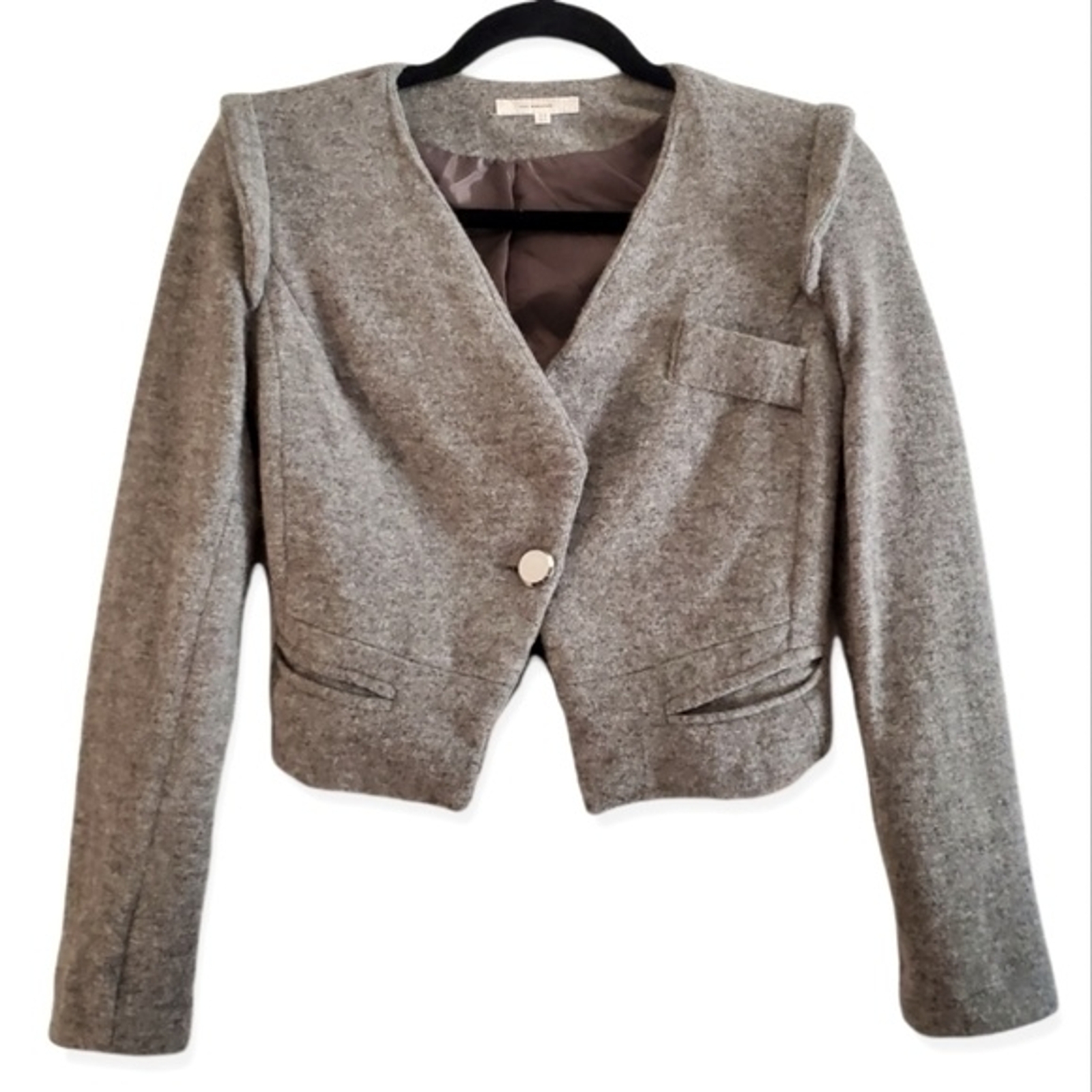 Lily Donaldson Crop Wool Blend Bolero Blazer - Gem