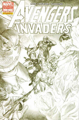 Avengers Invaders #1 Alex Ross Retailer Sketch Variant Marvel Dynamite 2008 | eBay