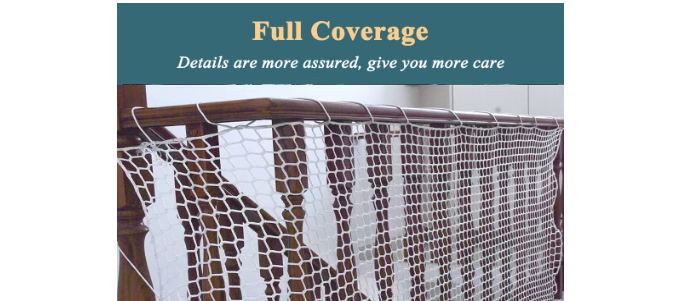 White Safety Rope Net for Kids, Guardrail Net for Stair Balcony, 1.64 ...