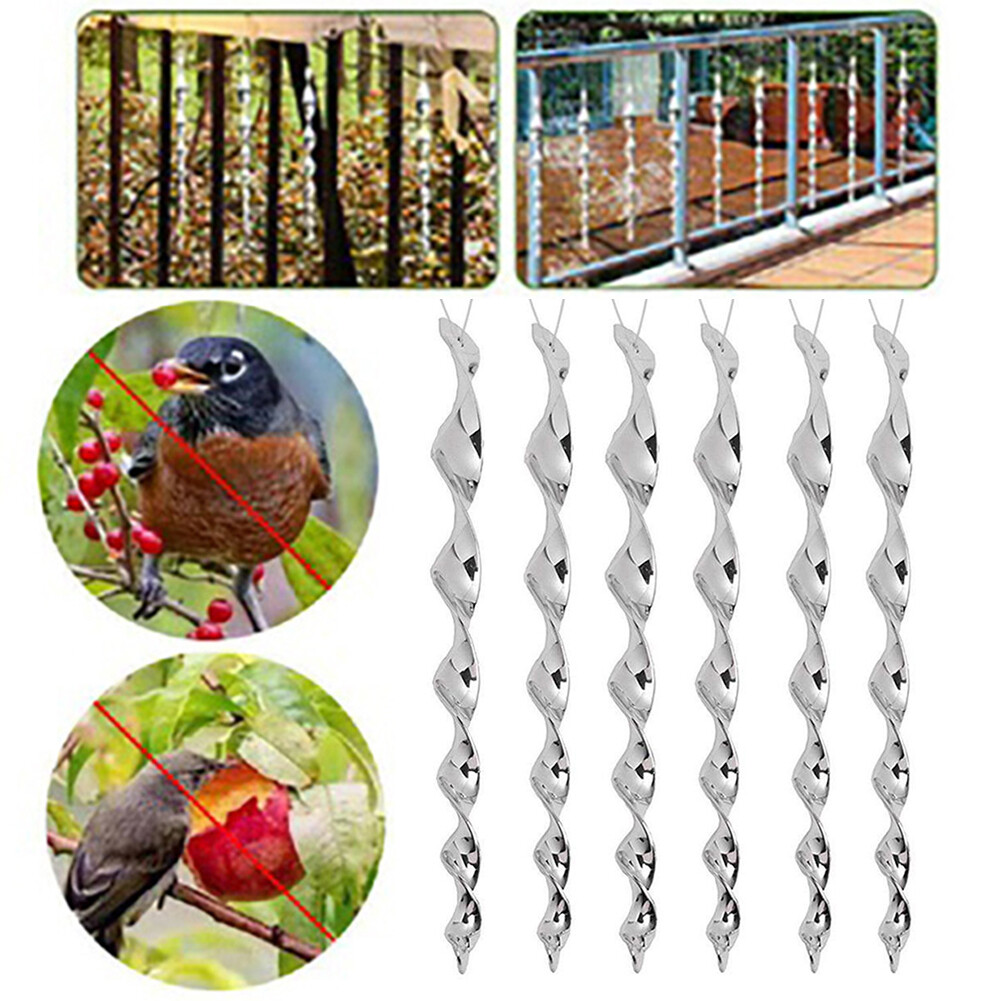 6/8Pcs Reflective Bird Repeller Repellent Scarer Deterrent Rods Set For ...