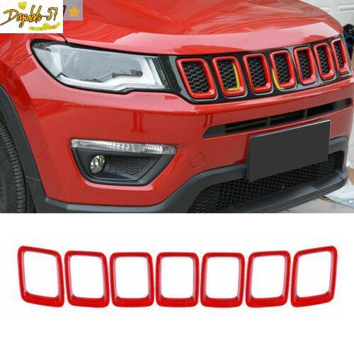 Red Front Grille Grill Inserts Trim Frame Accessories For Jeep Compass ...