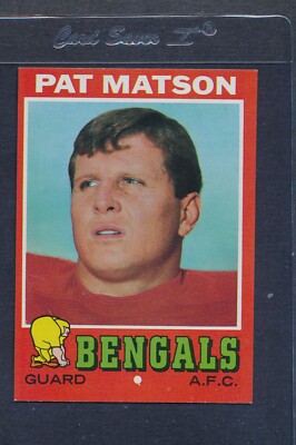 1971 Topps #072 Pat Matson Bengals EX/MT *2732 | eBay