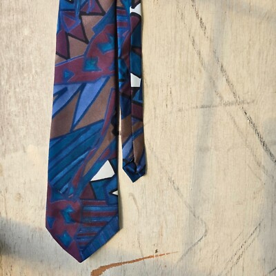 Vintage Italian All Silk Handmade 54" Tie Abstract Geometric 1980s Made ...