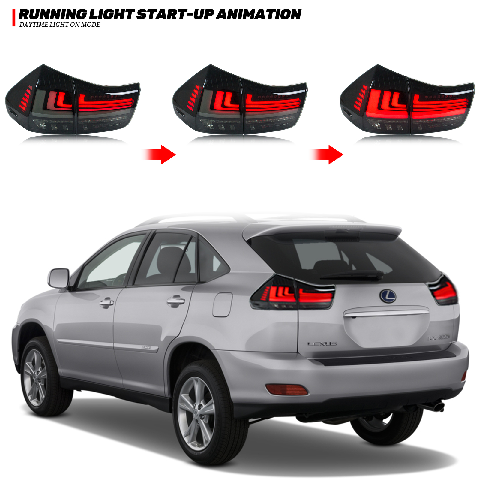 LED Sequential Tail Lights for Lexus RX330 RX350 RX400h 2004-2009 Rear ...