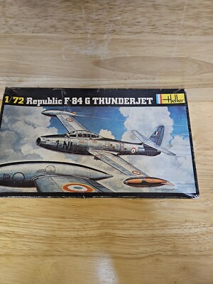 Vintage-Heller Republic F-84 G Thunderjet -1/72 #278 Open Box Complete ...