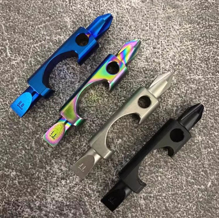 EDC Portable Titanium Multi Tools Bottle Opener Bolt Driver Screwdriver ...
