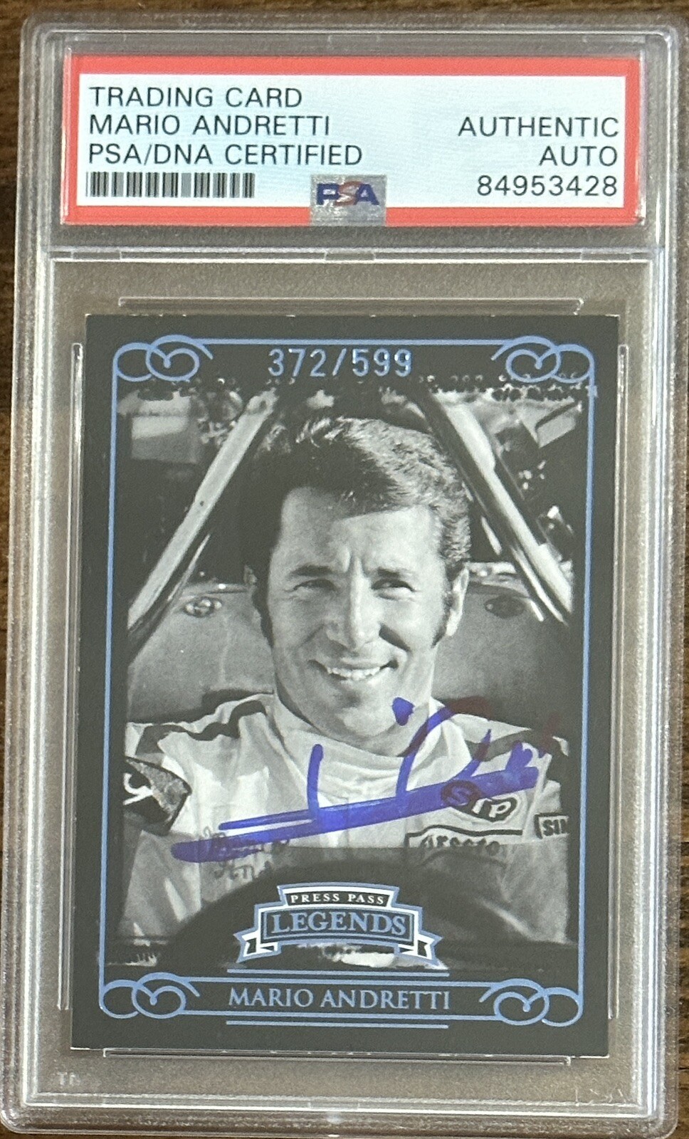 2008 Press Pass Legends 372/599 Mario Andretti PSA DNA COA Autograph F1 ...