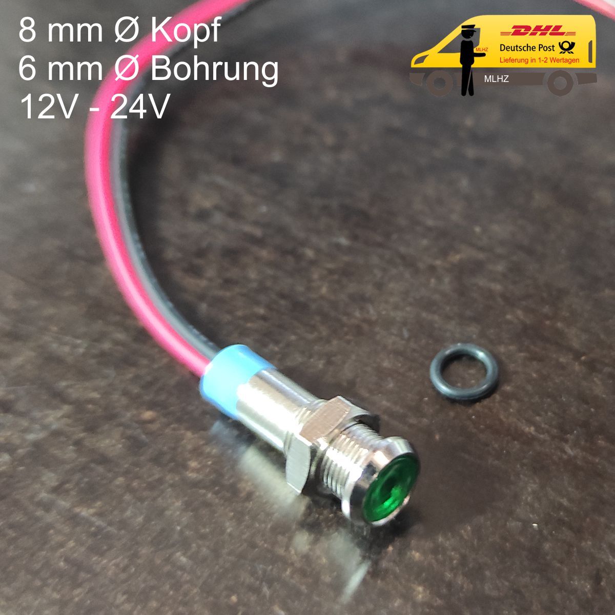 LED Signalleuchte grün Meldeleuchte Kontrollleuchte Signallampe 12V ...