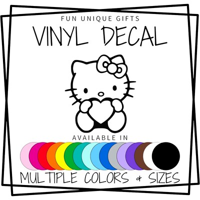 Hello Kitty Heart Vinyl Decal Sticker -Multiple Colors & Sizes- FREE ...